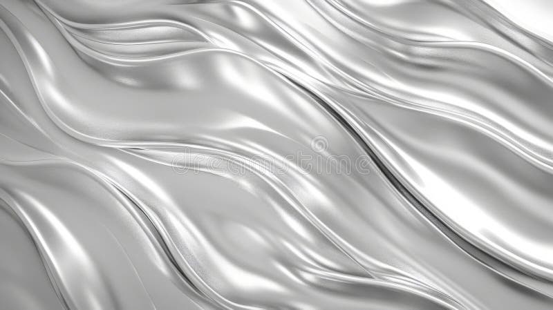 Abstract Silver Waves Fluid Silk Fabric Design Stock Illustration ...