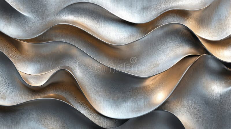 Abstract Silver Waves Metal Texture Design Stock Illustration ...