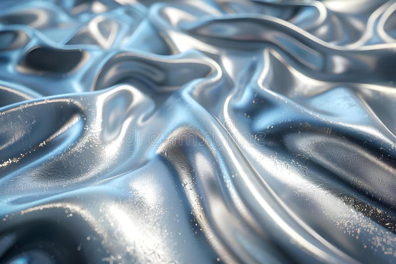 Abstract Silver Waves Texture - 3D Rendered Elegance. Concept Abstract Art, Silver Waves ...