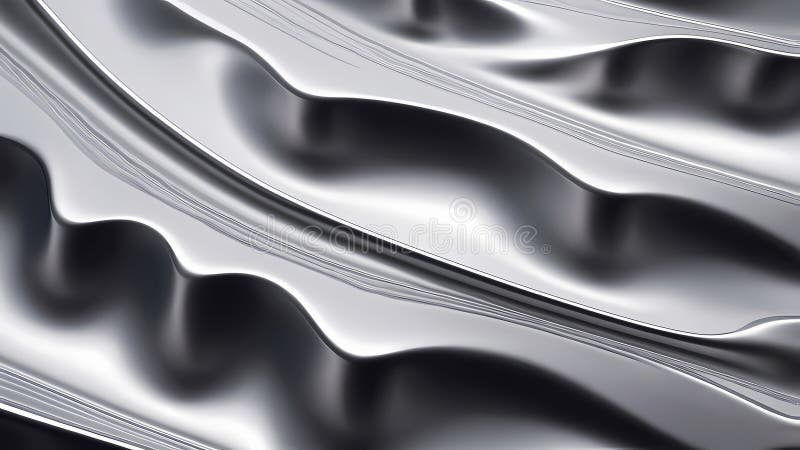 Abstract Silver Wavy Texture - Metallic Gray Ripples Surface Background ...