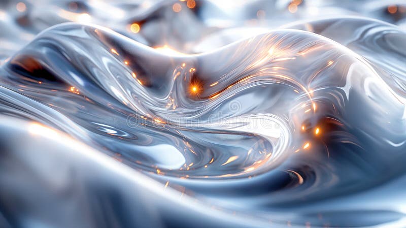 Abstract Silver and White Futuristic Background with Dynamic Swirling ...