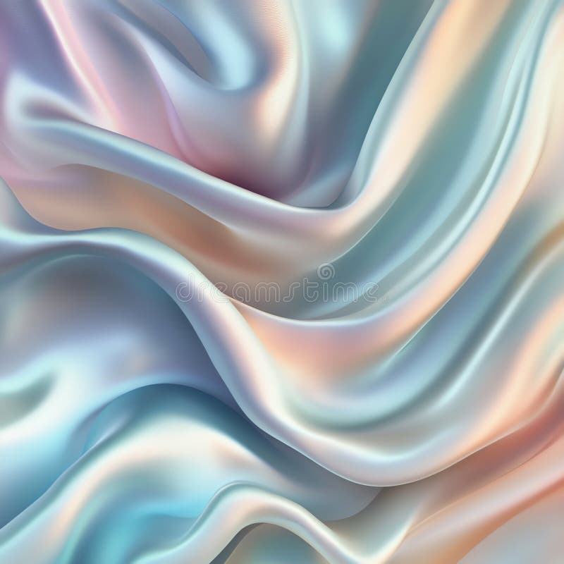 Abstract Silver White Silk Waves Flowing Softly on a Light Background ...