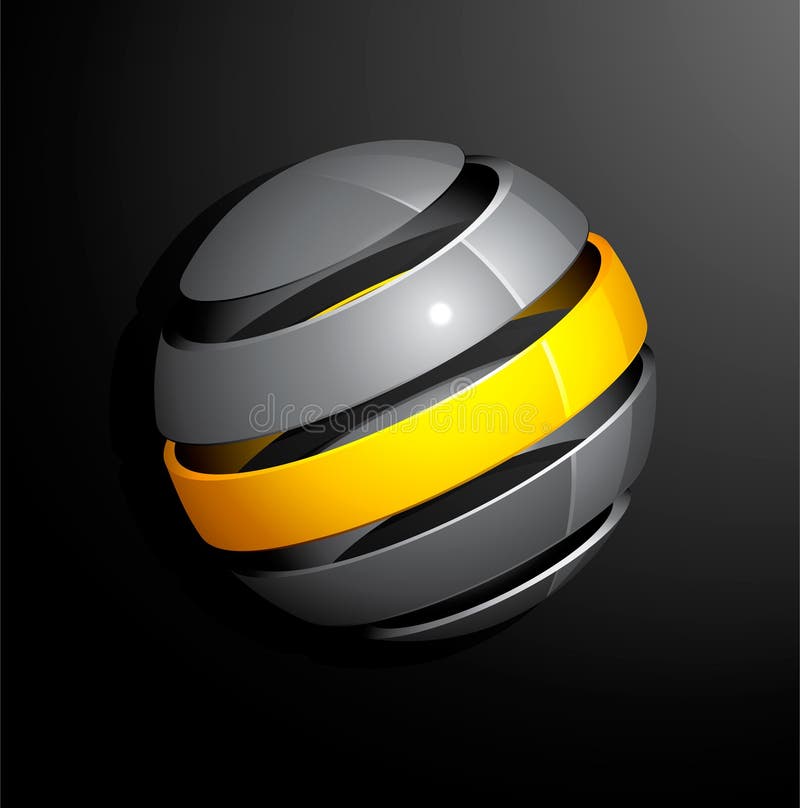 Yellow sphere stock vector. Illustration of button, planet - 8363914