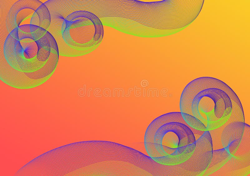 Abstract Simple Background with Colorful Waves Frame Stock Illustration ...