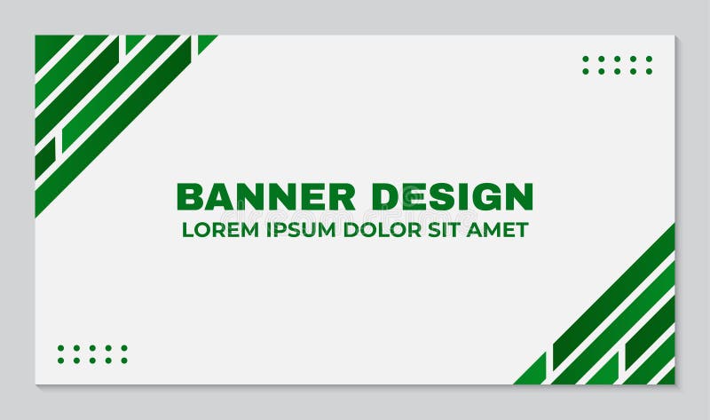 Abstract Simple Banner Green Rectangle Shape White Background Stock ...