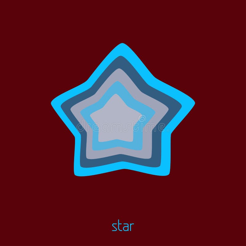 Abstract Simple Blue Star on Maroon Background Stock Vector ...