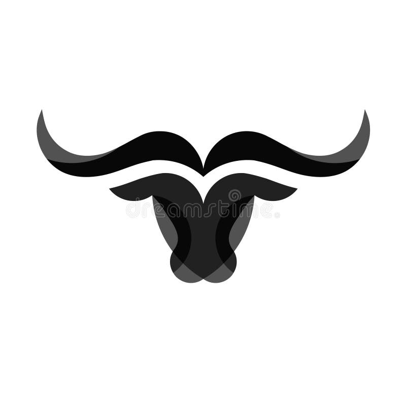 Abstract Simple Bull Head Vector Logo Stock Vector - Illustration of ...