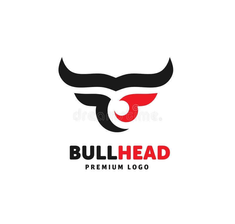 Abstract Simple Bull Head Vector Logo Stock Vector - Illustration of ...