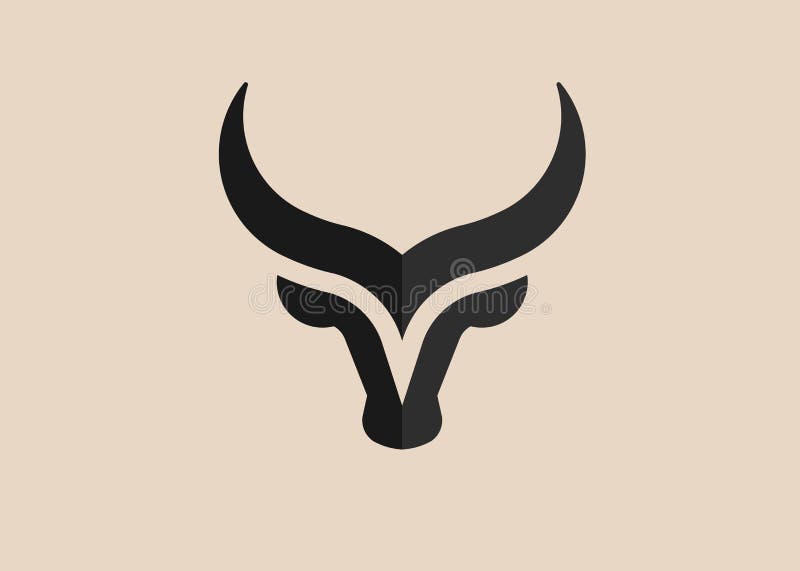 Abstract Simple Bull Head Vector Logo Stock Vector - Illustration of ...