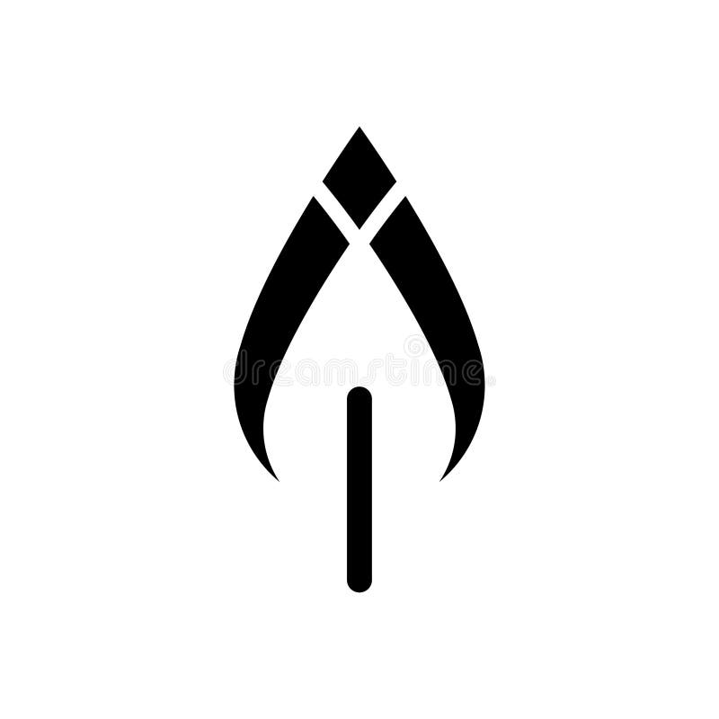 Abstract Simple Candle Flame Symbol Black Color Stock Illustration ...