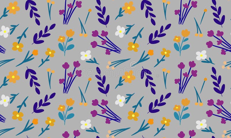 Abstract Simple Floral Grey Background Spring Summer Design for ...