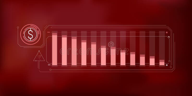 Abstract Simple Infographic of Falling Dollar Price. Stock Illustration ...
