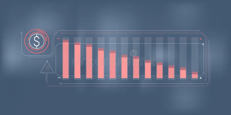 Abstract Simple Infographics of Falling Dollar Price. Stock ...