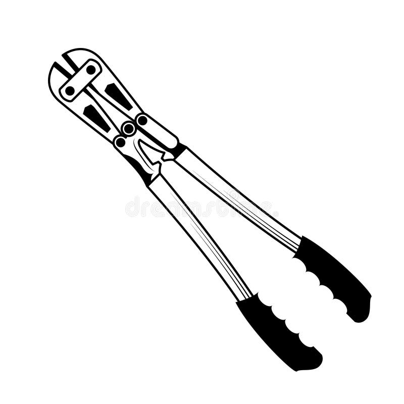 Abstract Simple Line Work Bolt Cutter Building Engineering Tools ...