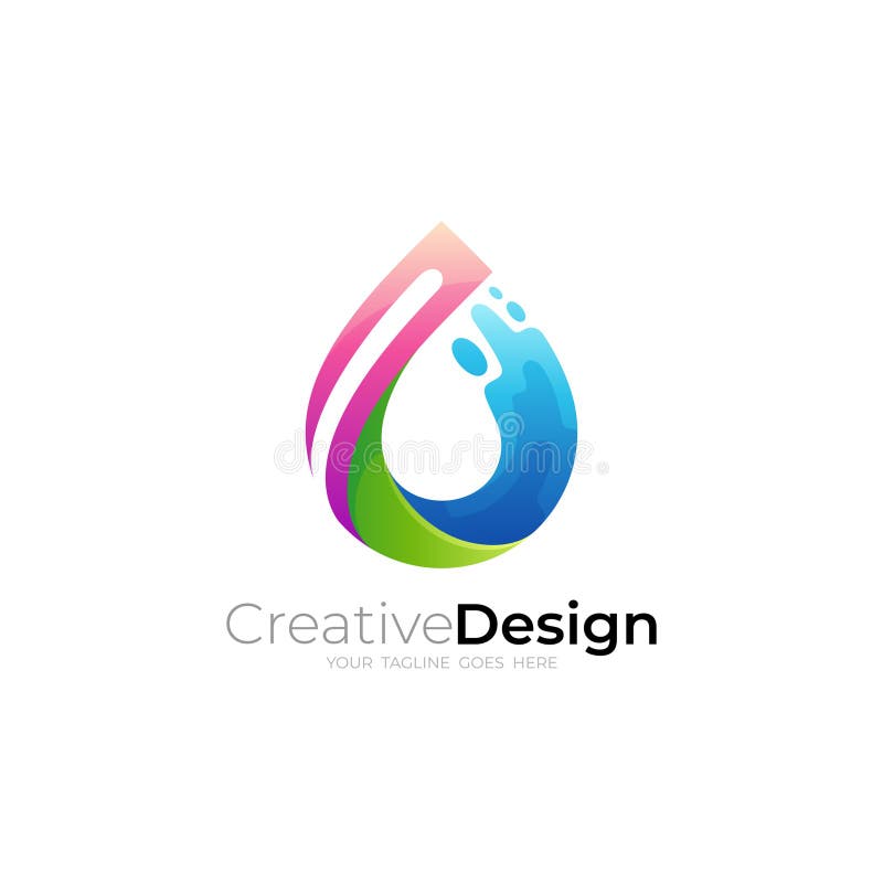 Abstract Simple Logo with Water Drop Design Colorful, Drop Stock Vector ...