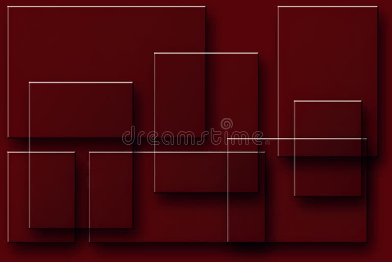 Abstract Simple Red Background with Embossed Rectangular Frames Stock ...