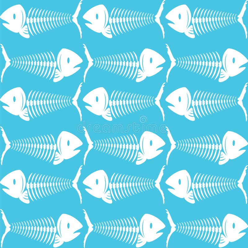 Fish Bone Seamless Pattern Background Stock Vector - Illustration of ...