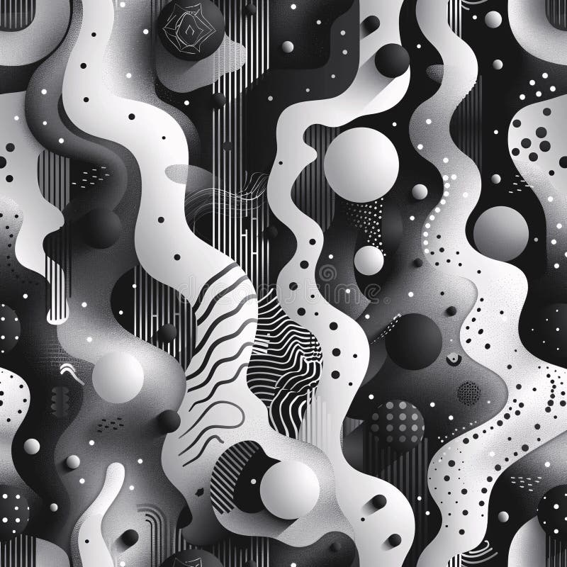 Abstract Simplicity with Monochrome Designs. Stock Illustration ...
