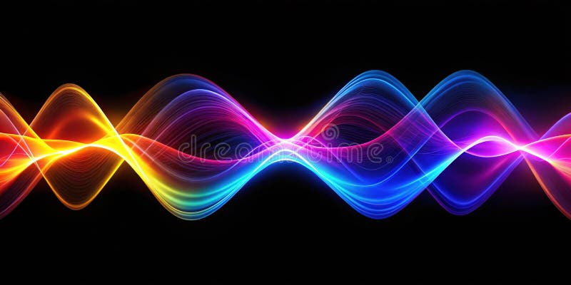 Abstract Sine Wave Visualization a Glowing Symphony of Sound Waves ...