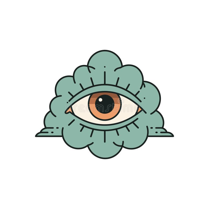 Abstract Single Eye with Decorative Petal Shapes in Minimal Flat Style ...