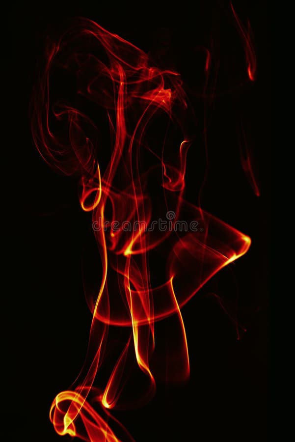Abstract Single Fire Flame On Black Background Stock Image - Image of ...