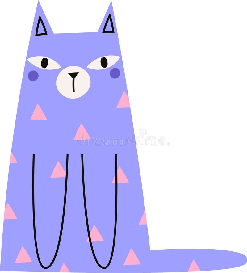 Abstract Sitting Cat with Pattern Stock Vector - Illustration of print ...