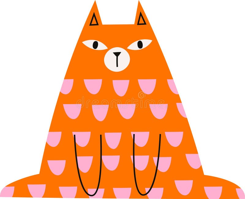 Abstract Sitting Cat with Pattern Stock Vector - Illustration of ...