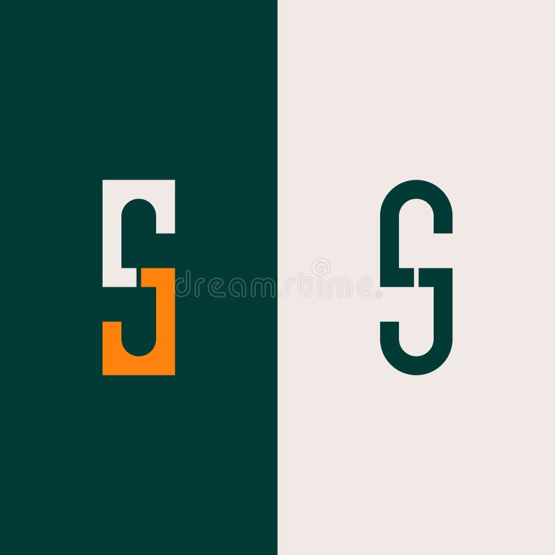 Abstract SJ, JS, S, J Letters Logo Monogram Icon. JS SJ Letter Initials ...