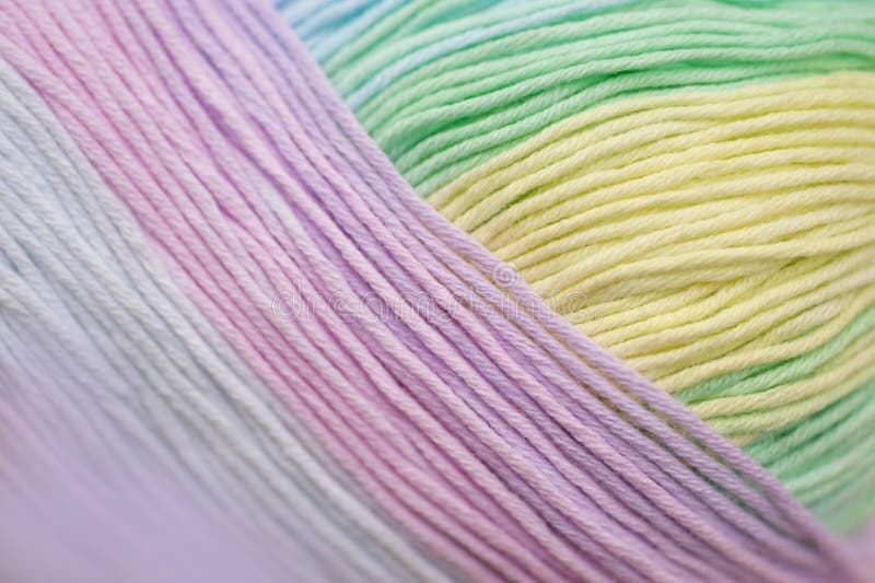 Abstract of Skein of Mixed Pastel Colored Acrylic Threads in a Roll ...