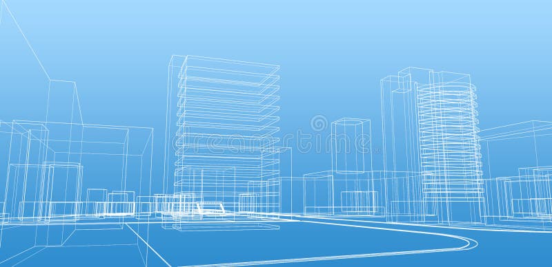 Abstract Sketch of Buildings Stock Illustration - Illustration of ...