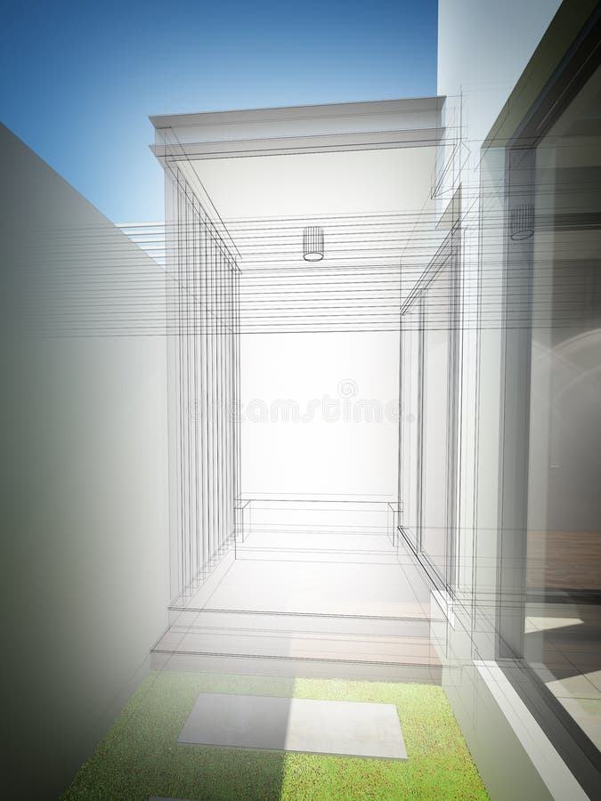 Abstract Sketch Design of Terrace ,3d Stock Illustration - Illustration ...