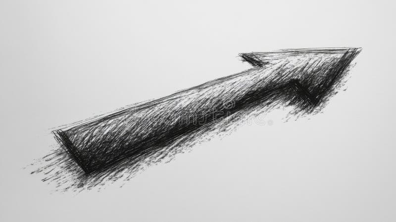 Abstract Sketch of a Diagonal Arrow Stock Illustration - Illustration ...