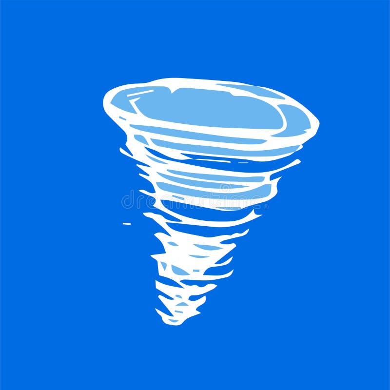 Abstract Sketch White Outline Hurricane Vector Illustration Isolated on ...