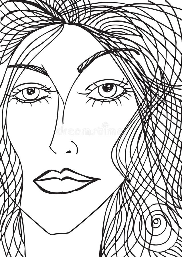 Abstract Sketch Of Woman Face Stock Vector Illustration Of Female