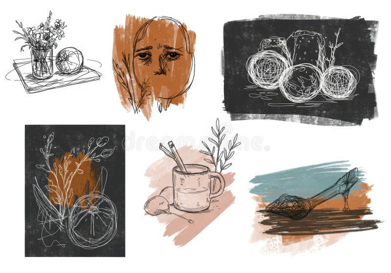 Abstract Sketches of Everyday Objects and Expressive Faces with Earth ...