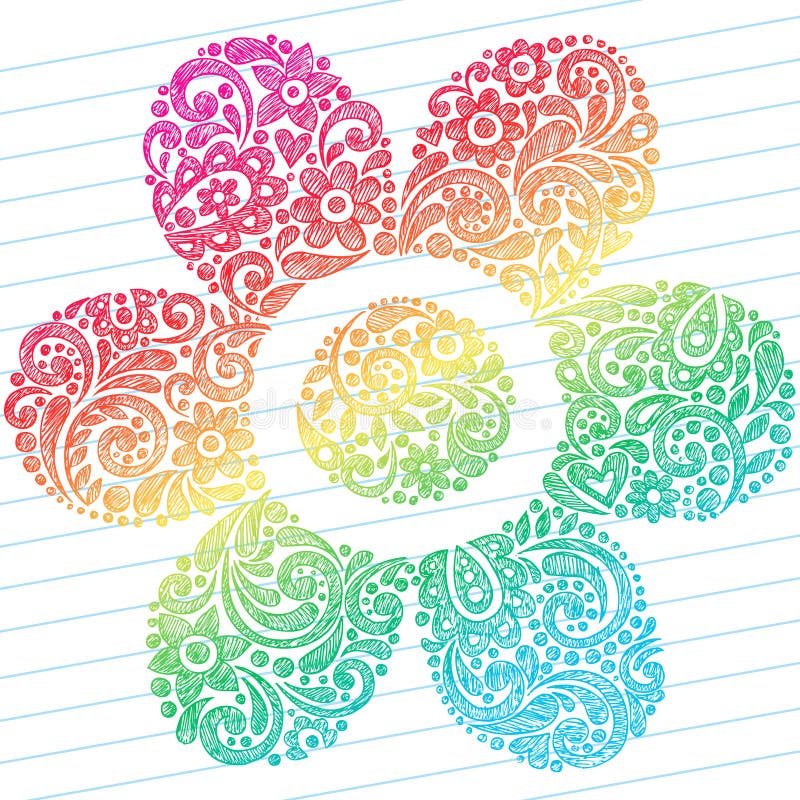 Abstract Sketchy Flower Notebook Doodles Stock Vector - Illustration of ...