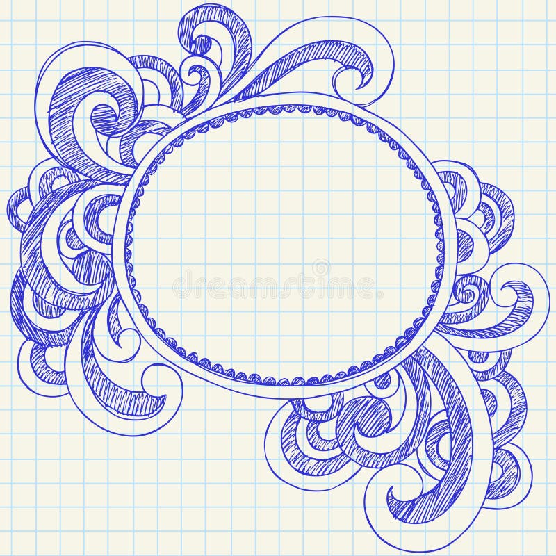 Abstract Sketchy Notebook Doodles Frame Stock Vector - Illustration of ...