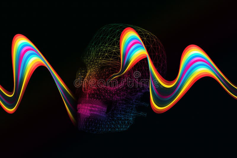 Abstract skull stock illustration. Illustration of wave - 13171603