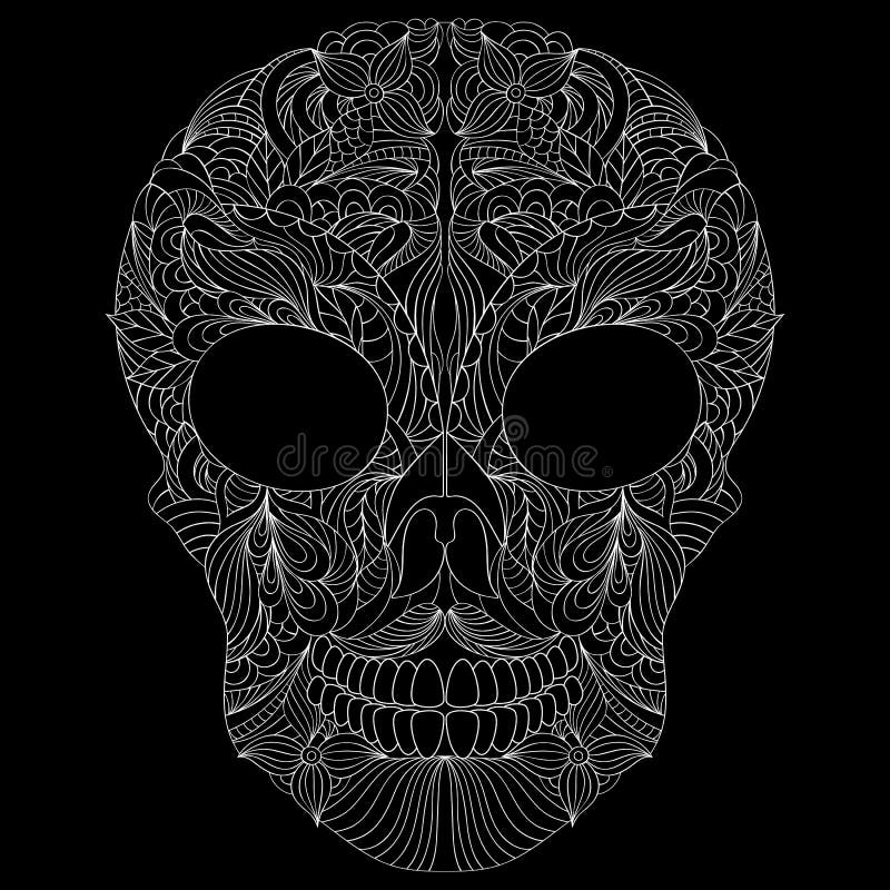 Abstract Skull on Black Background. Stock Vector - Illustration of book ...