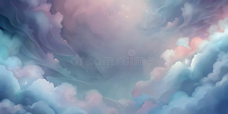 Abstract Sky Background with Dreamy Cloudscape Stock Illustration ...