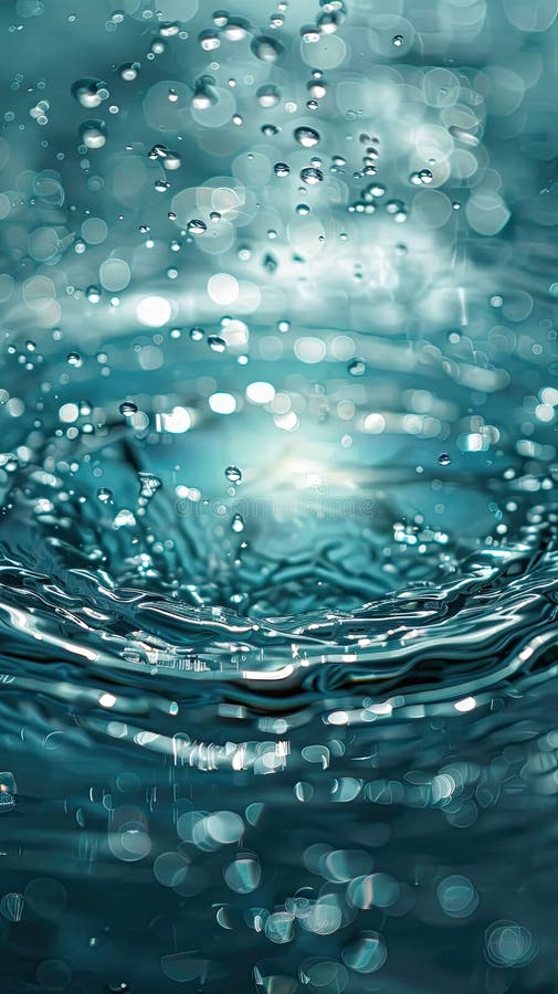 Abstract Sky Blue Background with Transparent Water and Delicate Water ...