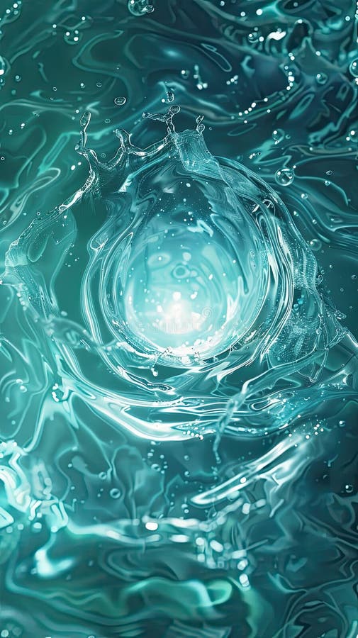 Abstract Sky Blue Background with Transparent Water and Delicate Water ...