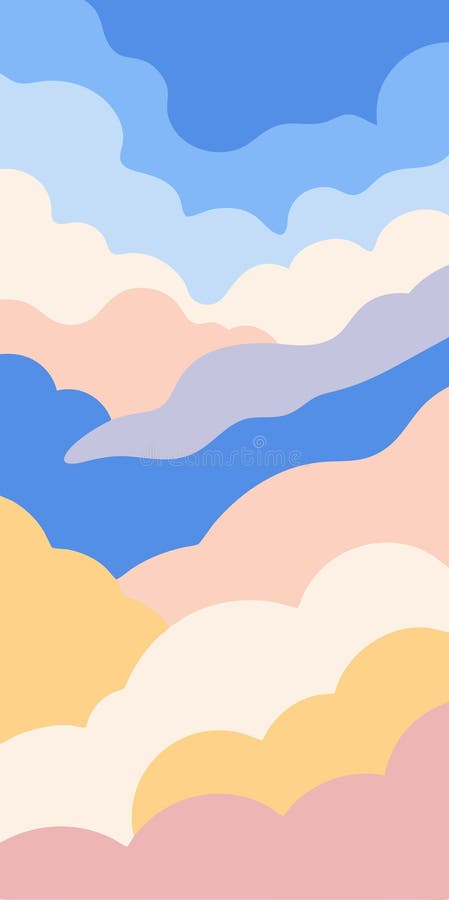 Abstract Sky with Clouds Illustration - Simple and Serene Background ...