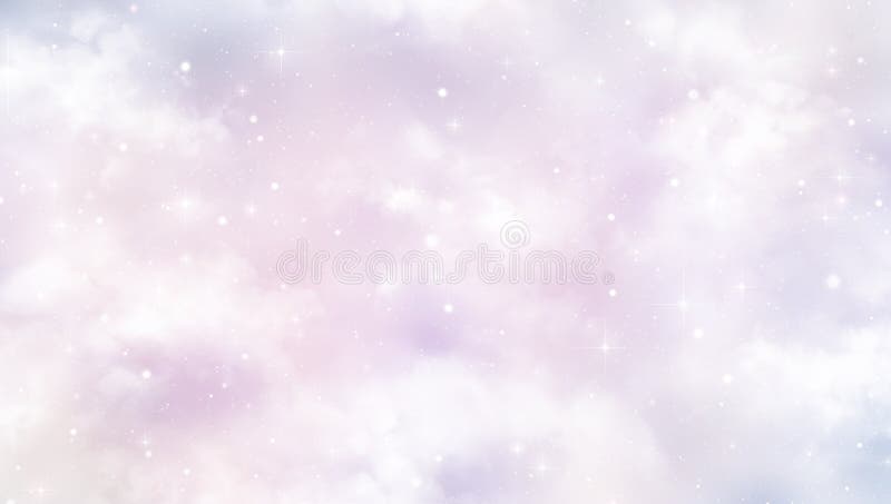 Abstract Sky and Clouds Painting in Pink Pastel and Star Background ...