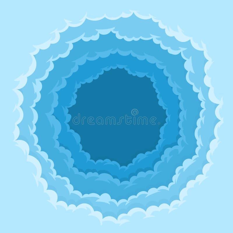 Abstract Sky Clouds Round Frame Stock Vector - Illustration of ...
