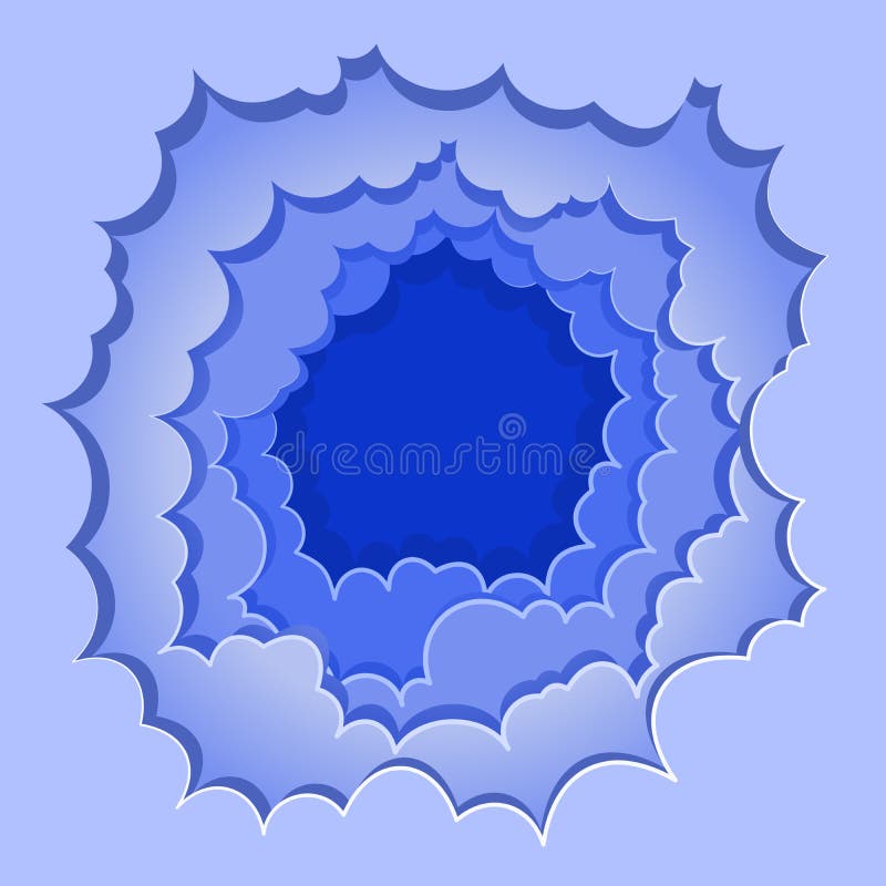 Abstract Sky Clouds Round Frame Stock Vector - Illustration of ...
