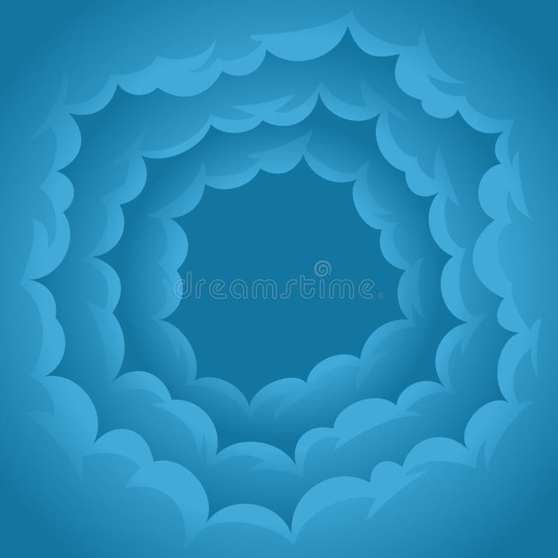 Abstract Sky Clouds Round Frame Stock Vector - Illustration of ...
