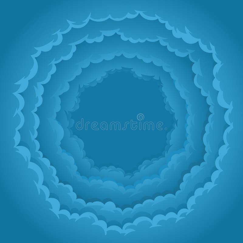 Abstract Sky Clouds Round Frame Stock Vector - Illustration of frame ...