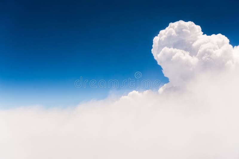 Abstract Skyscape Background with a Big White Cloud Against Blue Sky ...