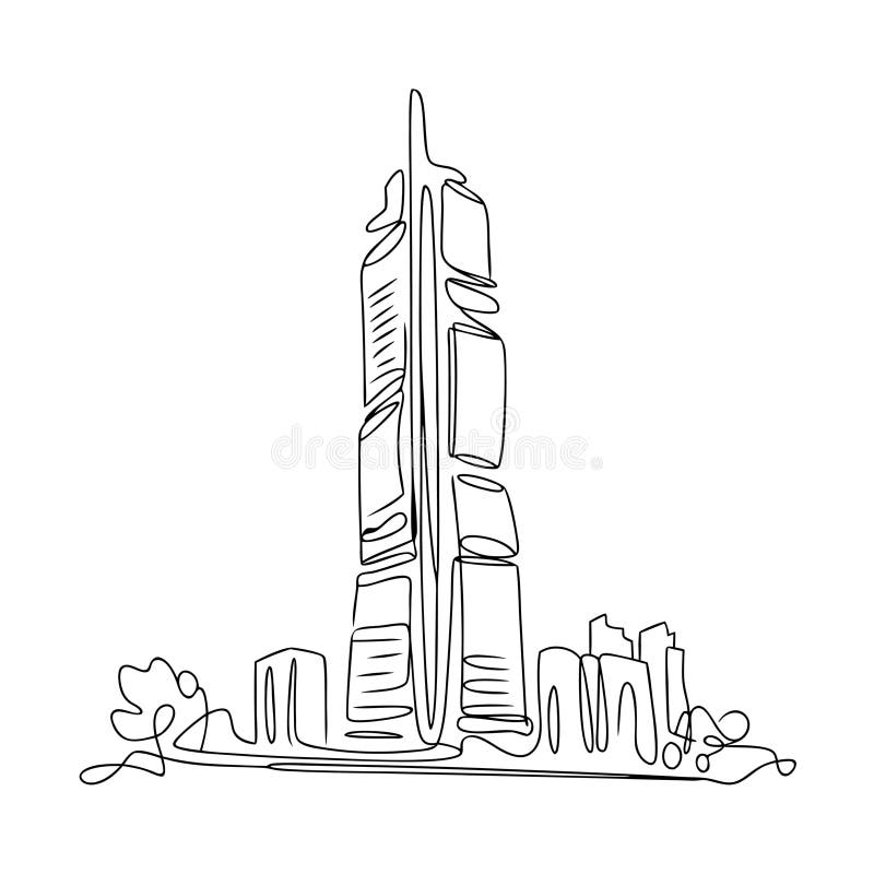 Abstract Skyscraper Line Art Modern Architecture Urban Skyline Vector ...